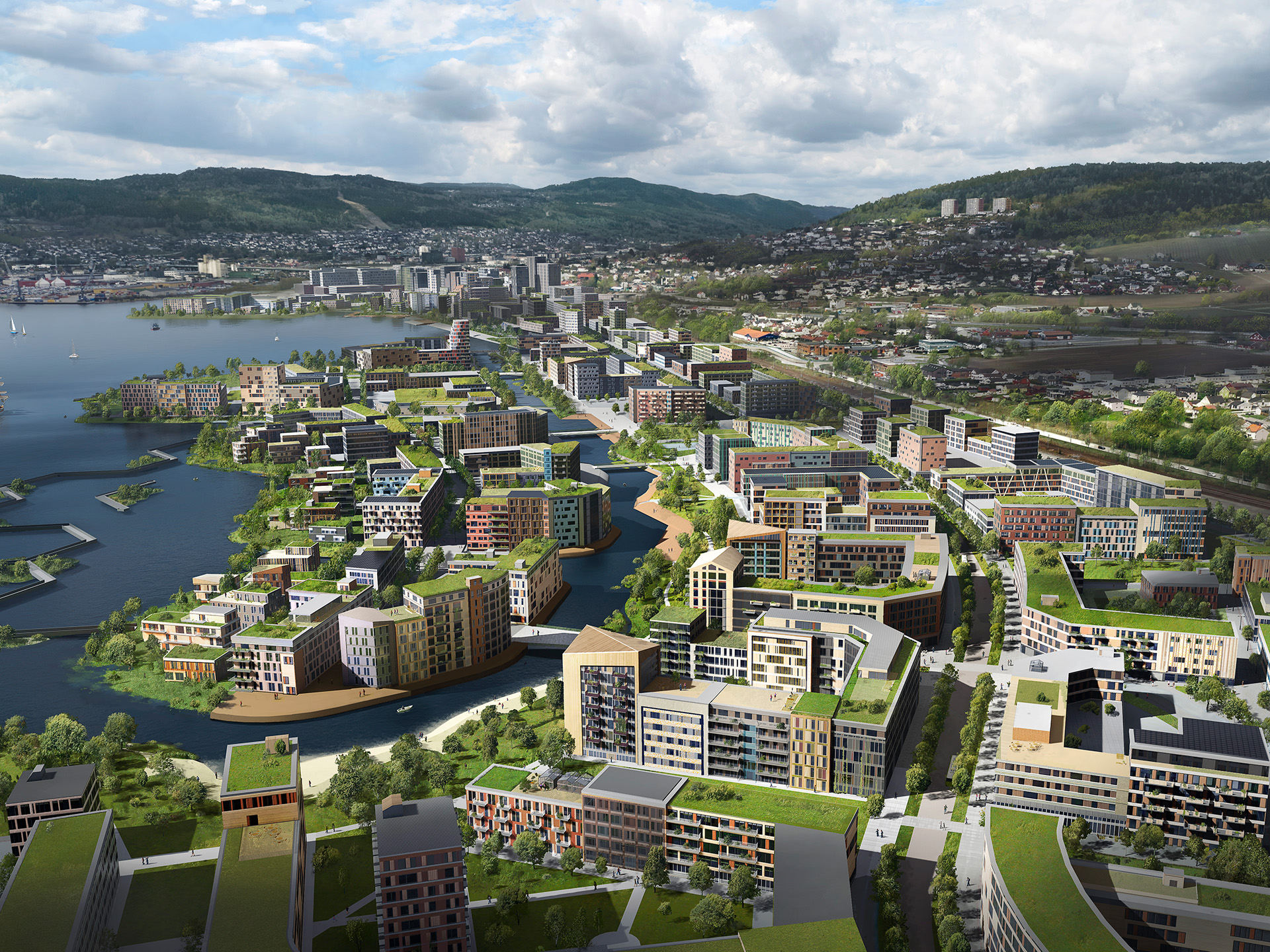 The fjord town on Lierstranda